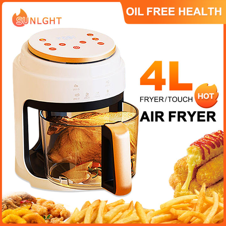 Air fryer smart visual glass digital LED air fryer 4L multifunctional ...