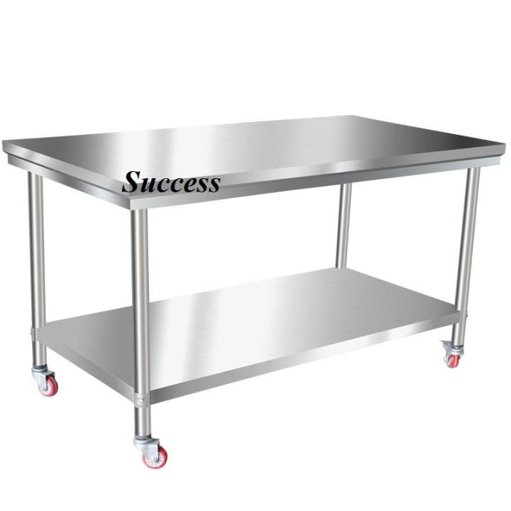 4FT 120cm Stainless Steel Work Table With 4 Castors/Roller | Lazada