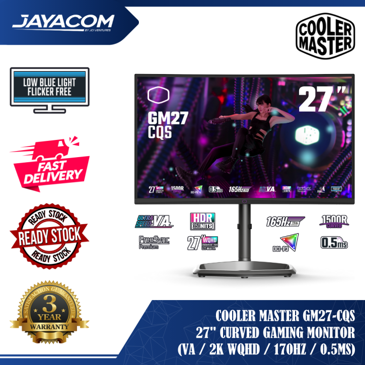 Cooler Master GM27-CQS 27" Curved Gaming Monitor (VA / 2K WQHD / 170Hz ...