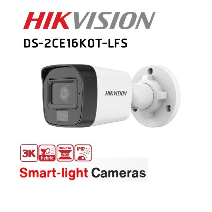 Hikvision DS-2CE16K0T-LFS Hikvision 3K Smart Hybrid Light Audio Fixed Mini Bullet Camera ...
