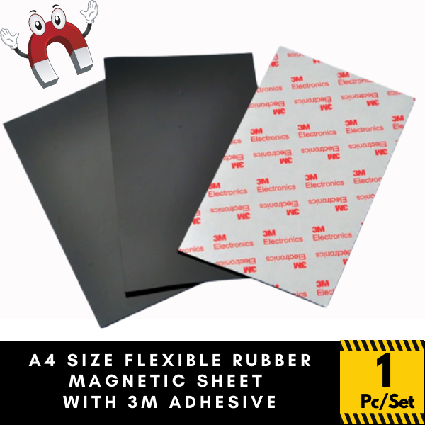 1 Pc. Flexible Rubber Magnetic Sheet with 3M Adhesive, 4R Size, A4 Size or ATM Size without ...