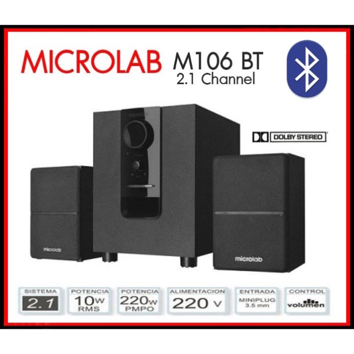 Microlab M100BT Bluetooth Speaker ลำโพงขนาดเล็ก รองรับบลูทูธ ระบบเสียง 2.1Ch. รับประกันศูนย์ไทย ...