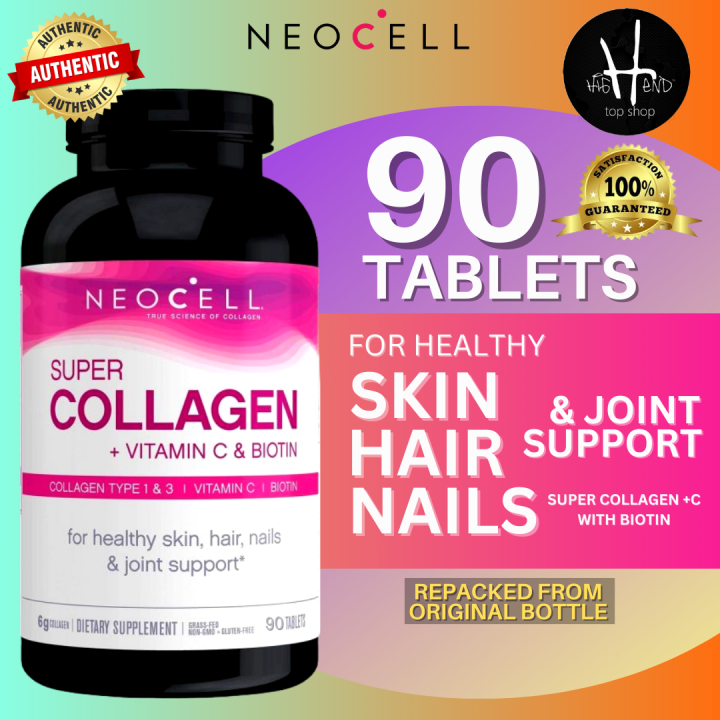 90 Tablets - Neocell Super Collagen Type 1 & 3 with Biotin and Vitamin ...