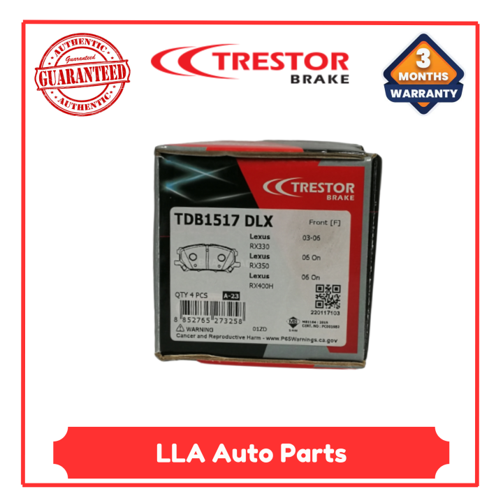 TRESTOR DELUXE BRAKE PAD - FRONT - TOYOTA Harrier ACU30 - | Lazada