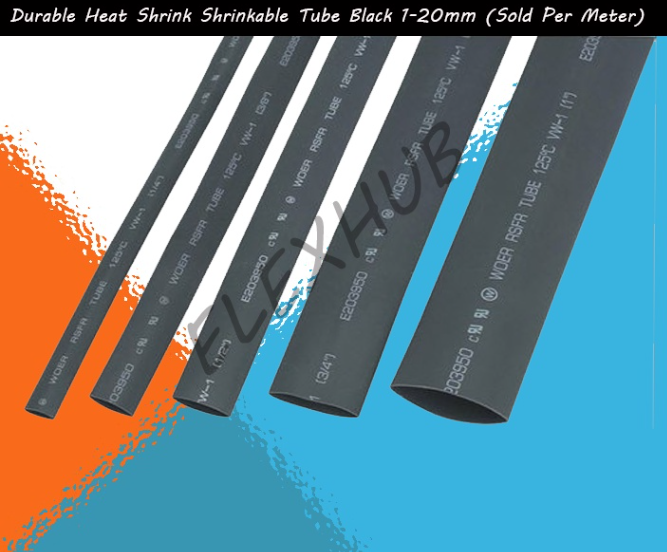 Durable Heat Shrink Shrinkable Tube Black (Sold Per Meter) | Lazada PH
