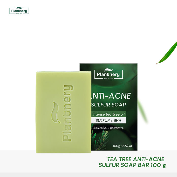 Plantnery Tea Tree Sulfur Anti-Acne Soap Bar 100 g | Lazada.co.th
