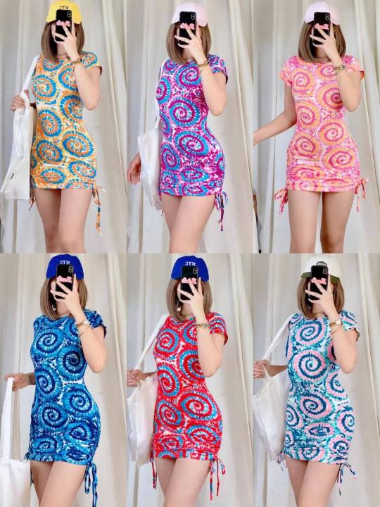 Tie Dye Side String Bodycon Dress BESTSELLER | Lazada PH
