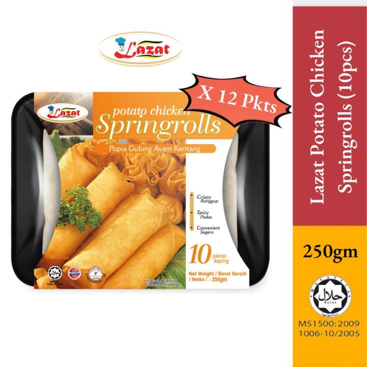 Lazat Springroll / Popia Gulung Potatoes Chicken Frozen 10's - 12 Packs ...