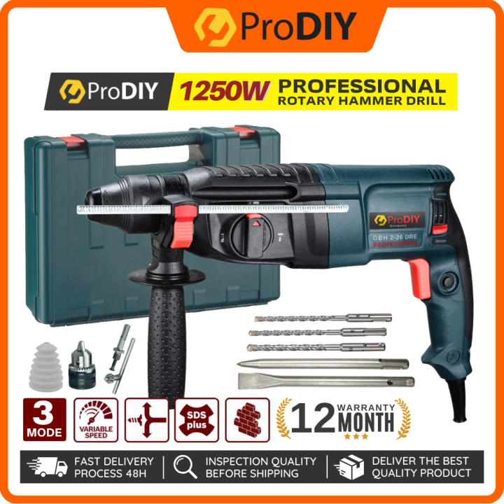 PRODIY GBH 2-26 DRE Drill Rotary Hammer Drill 3 Mode With Handle 1250W ...