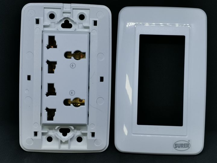 Duplex Universal Outlet with Ground 10A 250V ( Surer) | Lazada PH