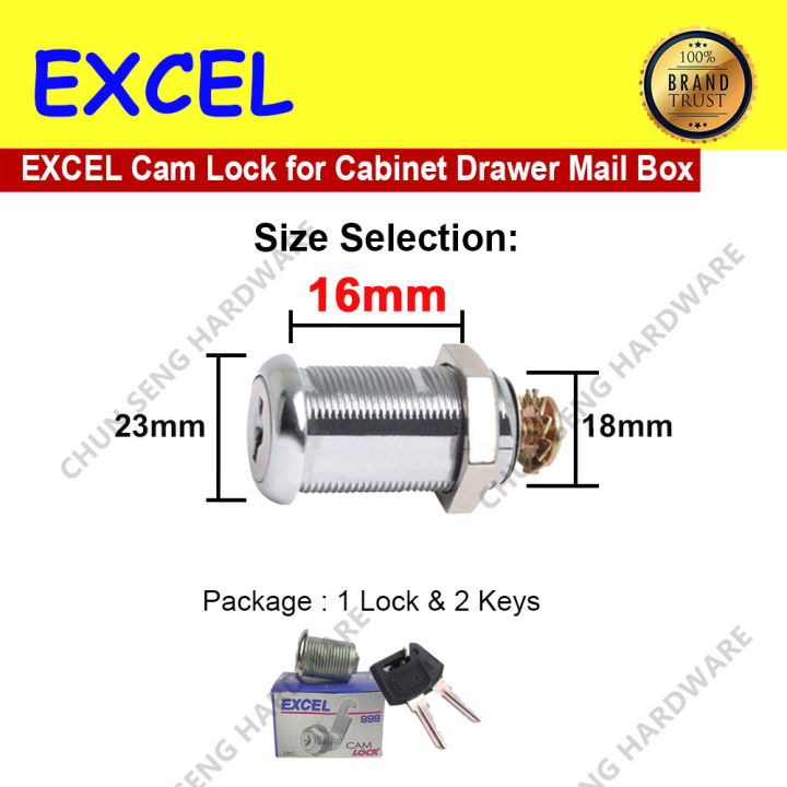 EXCEL CAM Lock Cabinet Lock Drawer Lock Mail Box Lock | Lazada