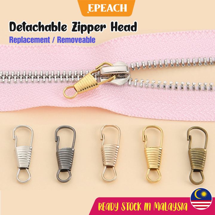 epeach Kepala Zip Detachable Removable Zipper Zip Head Puller Tab ...
