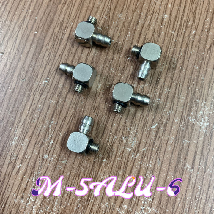 Cắm nhanh đuôi chuột ren góc M5 một đầu dây hơi phi 6 model M-5ALU-6 ...