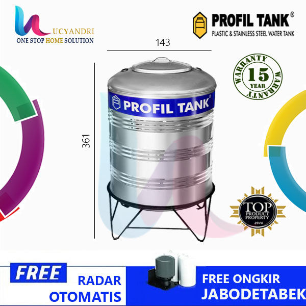 Tangki Air Stainless Profil Tank PS 8000 KAKI Tandon Air / Toren Air ...