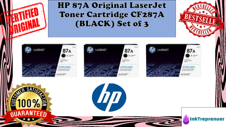 HP 87A Original LaserJet Toner Cartridge CF287A (BLACK) Set of 3 ...