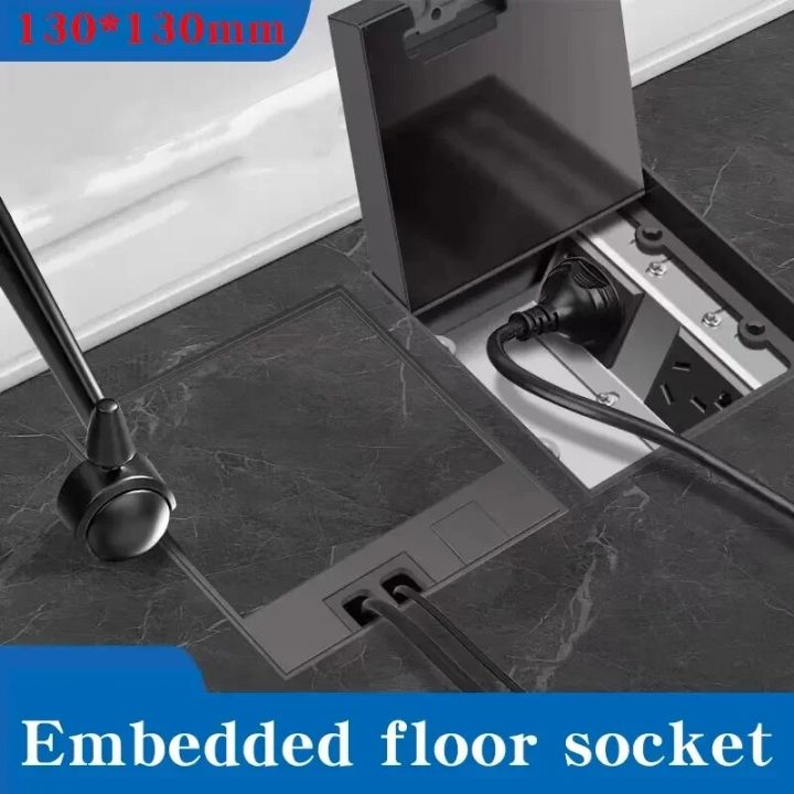 Metal Panel Stainless Steel 130*130Mm Embedded Floor Socket Hidden ...