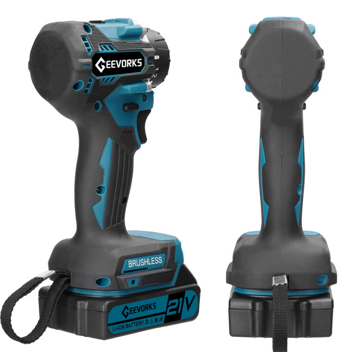 Geevorks 21V Cordless Electric Drill Brushless Motor 2 Speeds Control ...
