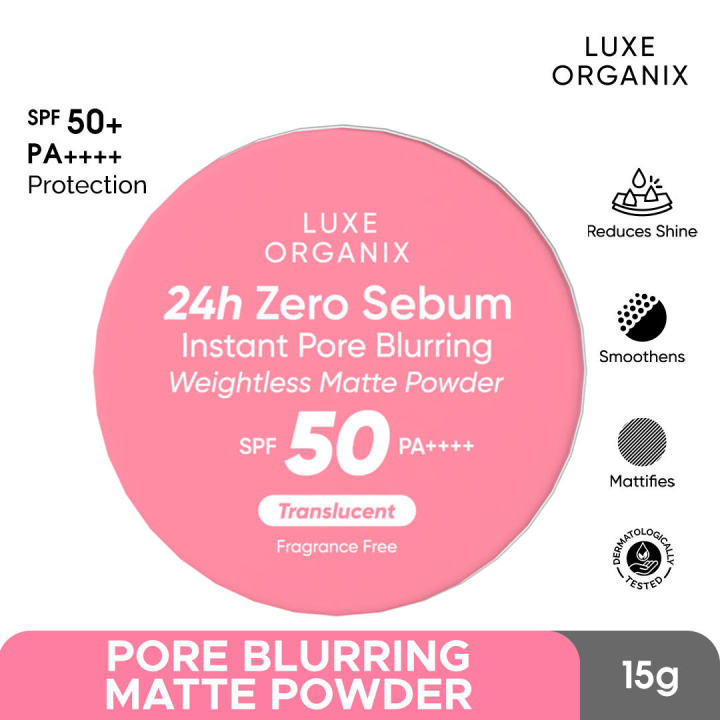 Luxe organix 24h Zero sebum instant pore blurring weightless matte ...