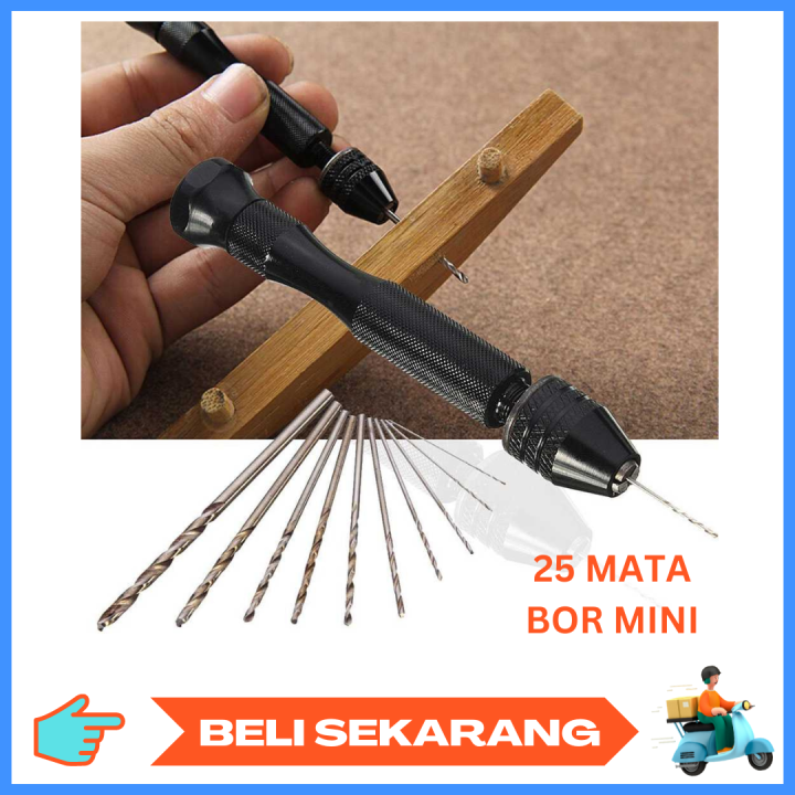 Bor Mini Manual Dengan 25 Mata Bor Mini Listrik 12 Volt Lengkap Murah ...