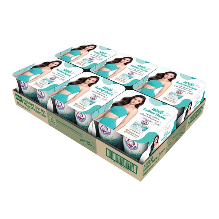 โกลด์ นมไขมันต่ำผสมถั่วขาว 140 มล. x 24 กระป๋อง ยกลัง Bear Brand Gold Low Fat Milk with White ...