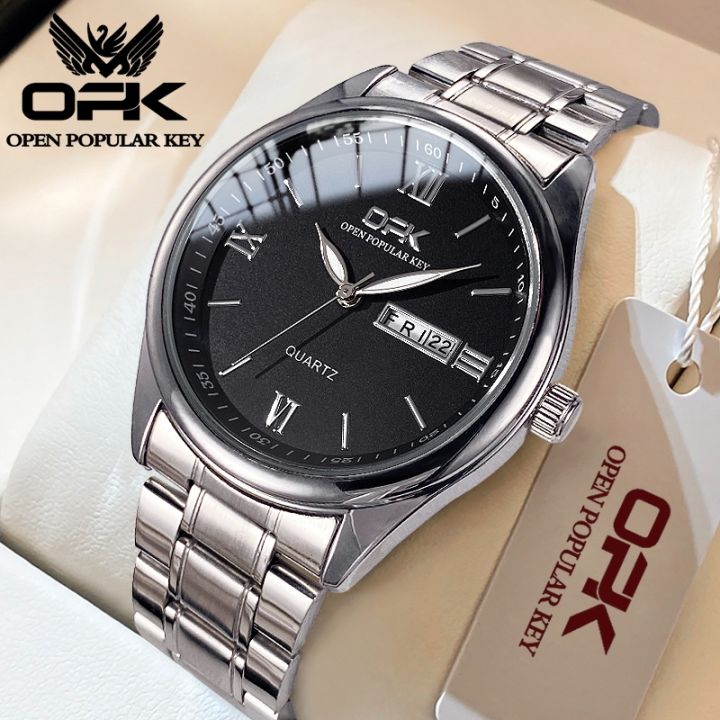 OPK Watch For Men Waterproof Original Stainless Luminous Dual Calendar ...