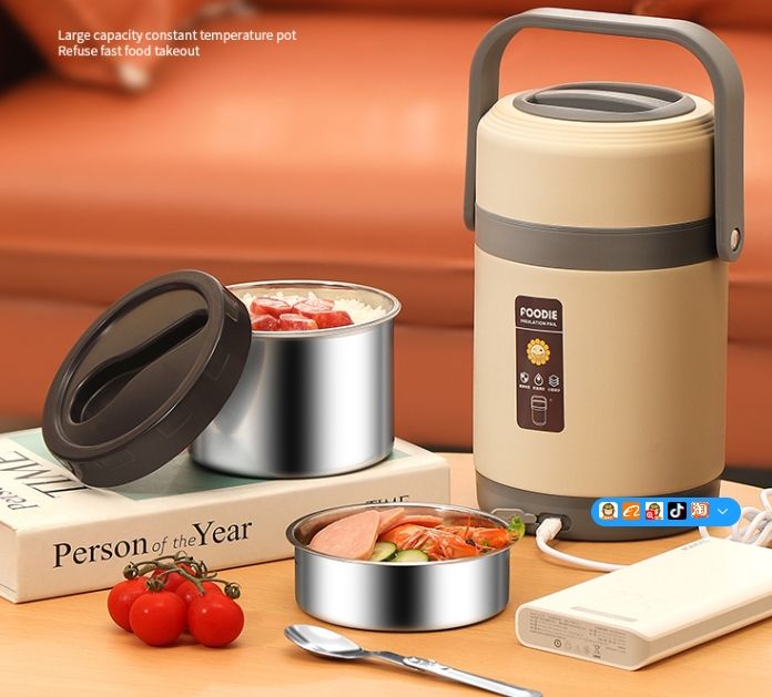 USB Electric Heated Lunch Box Stainless Steel Warm Keeping Bento ...