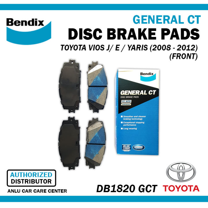 BENDIX BRAKE PADS SET for TOYOTA VIOS J/ E / YARIS (2008 - 2012) FRONT ...