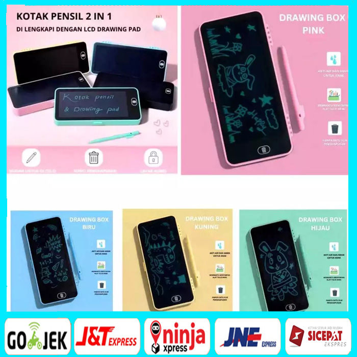 BBS Kotak Pensil Case Besar Lcd Writing Drawing Box Case Ukuran Besar ...