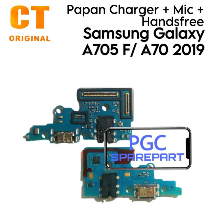 Original CT Ada IC - Papan PCB Konektor Charger MIC + Handsfee Samsung Galaxy A70 2019 / A705F ...