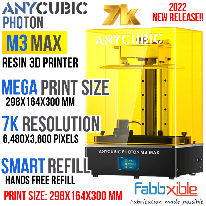 Anycubic Photon M3 Max 7K Mono LCD 3D Printer with Auto Resin Refill ...