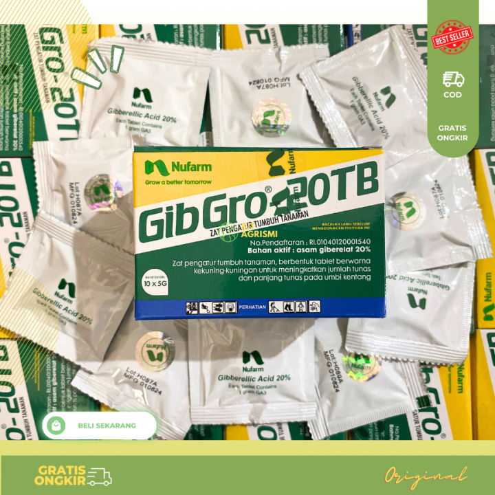 GIBGRO 20TB Gibro tablet ZAT PENGATUR TUMBUH TANAMAN memacu pertumbuhan ...