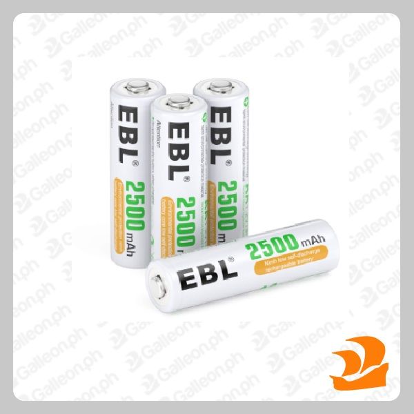 EBL AA Rechargeable Batteries 1.2V 2500mAh High Performance Pre-Charged ...