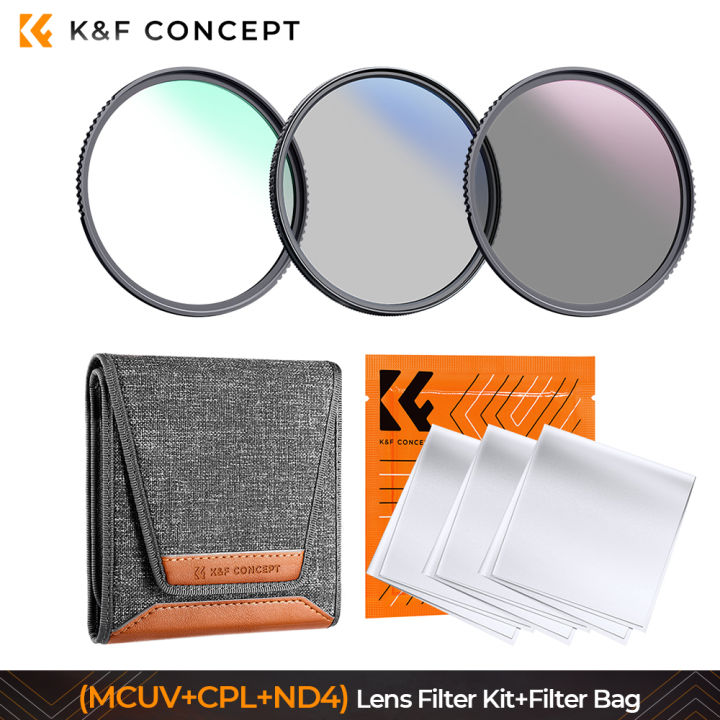 K&F CONCEPT NANO-K MCUV+CPL+ND4 Lens Filter Kit with Lens Cleaning ...