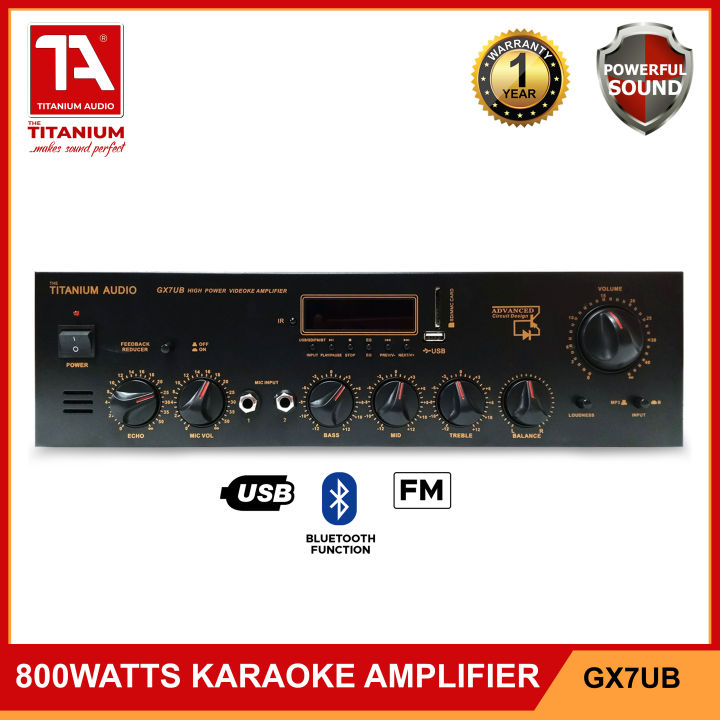 Titanium Audio Amplifier GX7UB 800W x 2 Karaoke Amplifier with ...