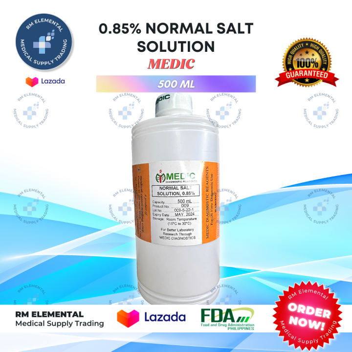 (500ml) Normal Salt Solution 0.85% 500ml - MEDIC | Lazada PH