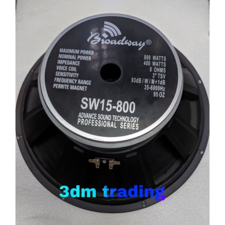 15" BROADWAY SUBWOOFER 800WATTS SW15-800 (FIBER COATED) | Lazada PH