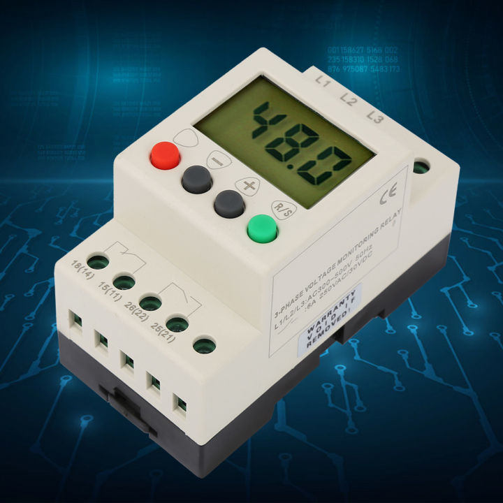 Phase Sequence Protector LCD Display Voltage Monitoring Relay Cranes ...