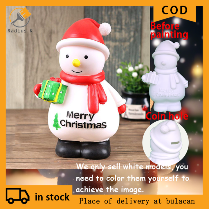 Radius K DIY coloration white snowman Enamel piggy bank Drop resistant ...