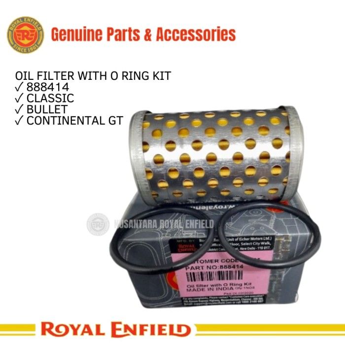 SPAREPART ROYAL ENFIELD OIL FILTER WITH O RING KIT CLASSIC | Lazada ...