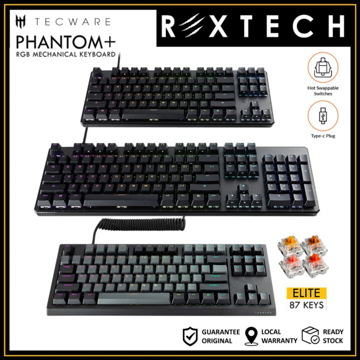 REXTECH TECWARE PHANTOM+ / PHANTOM +ELITE HOTSWAPPABLE RGB MECHANICAL ...