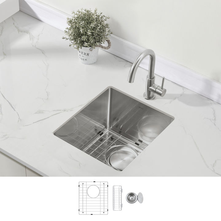ZUHNE Undermount Bar, Prep, Island, Laundry or Dry Kitchen Sink, 16 ...