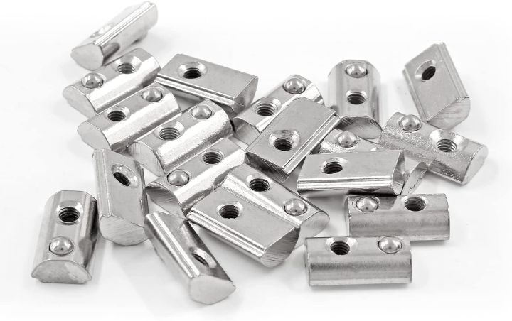 20pcs Roll In Spring Loaded T Nut M3/m4/m5 For 2020 Series Aluminum ...