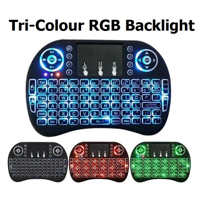 i8 wireless mini keyboard with touch pad RGB Backlight for Android TV ...