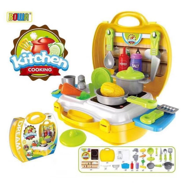 Dream Kitchen Cooking Play Set Pretend Play Suitcase Toy for Kids ...
