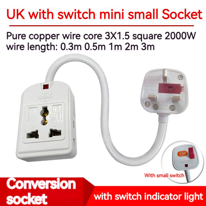 Malaysia 1 Way Extension Power Socket White 0.1/0.3/0.5/1/2/3 Meter ...