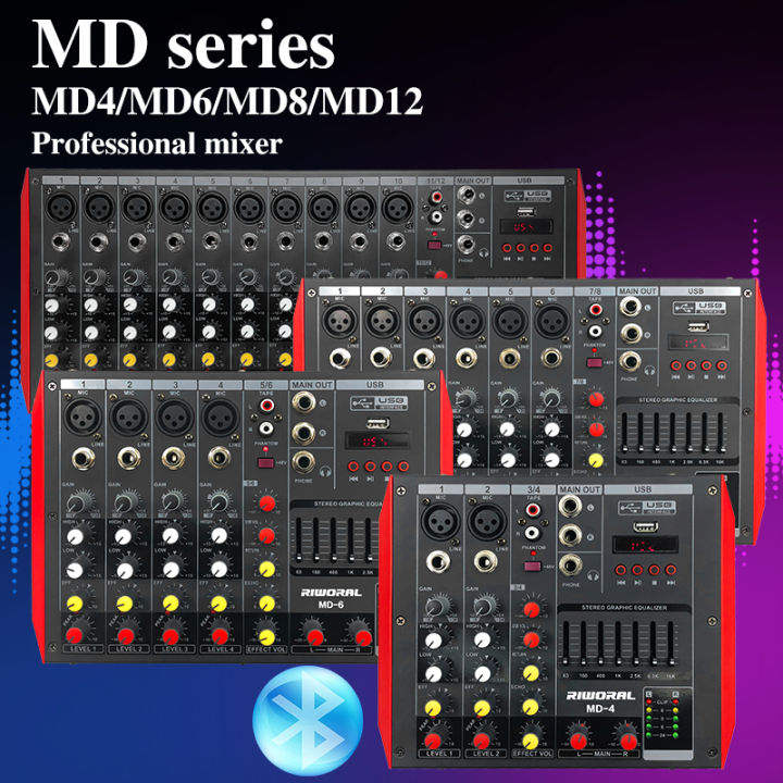 GOLA SOUND RIWORAL Audio Mixer MD 4 6 8 12 channel DJ USB Bluetooth ...
