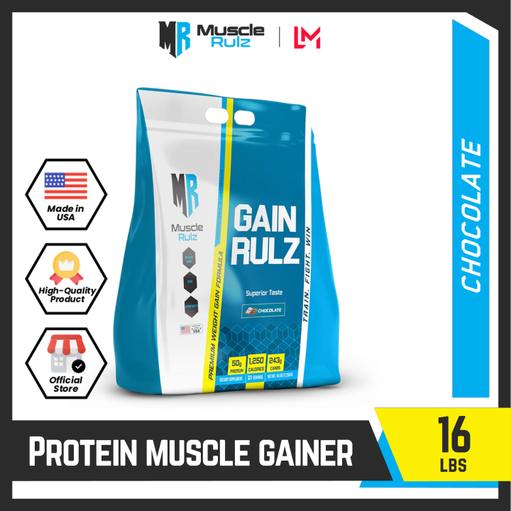 Muscle Rulz Gain Rulz Premium Weight Gainer Protein Formula - 16lbs ...