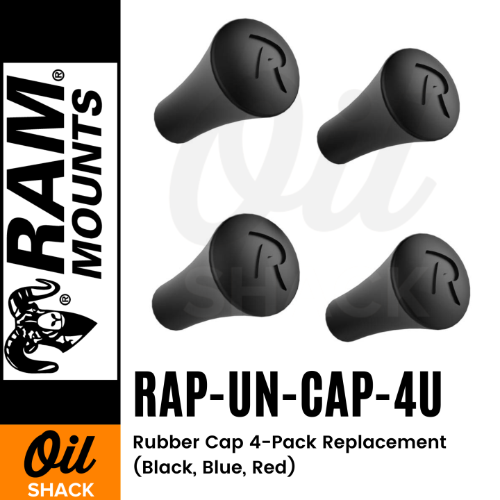 RAM MOUNTS | RAP-UN-CAP-4U | Rubber Cap 4-Pack Replacement (Black, Blue ...