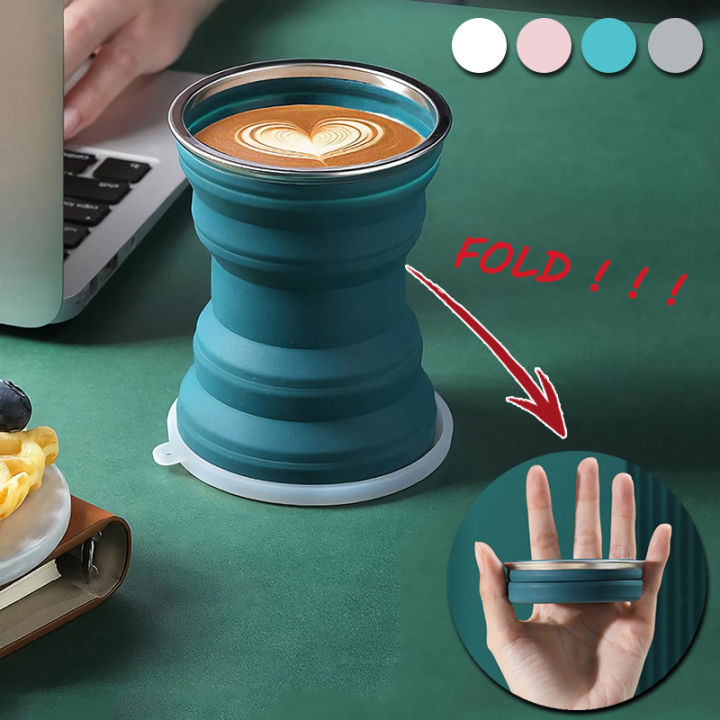 Portable Silicone Folding Water Cup Outdoor Heat Resistant Foldable Mug ...