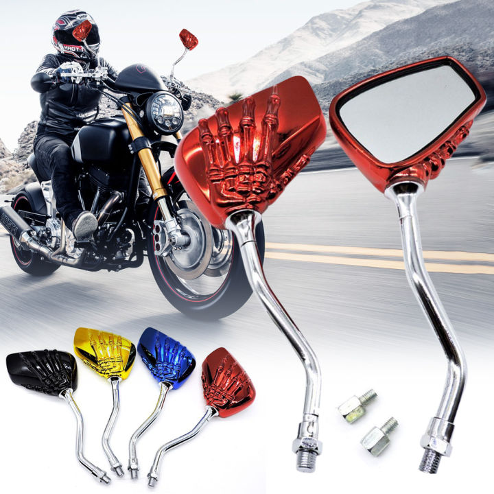 FreeShip 1 Pair Left Right Skeleton Skull Hand Claw Motorcycle Motor ...